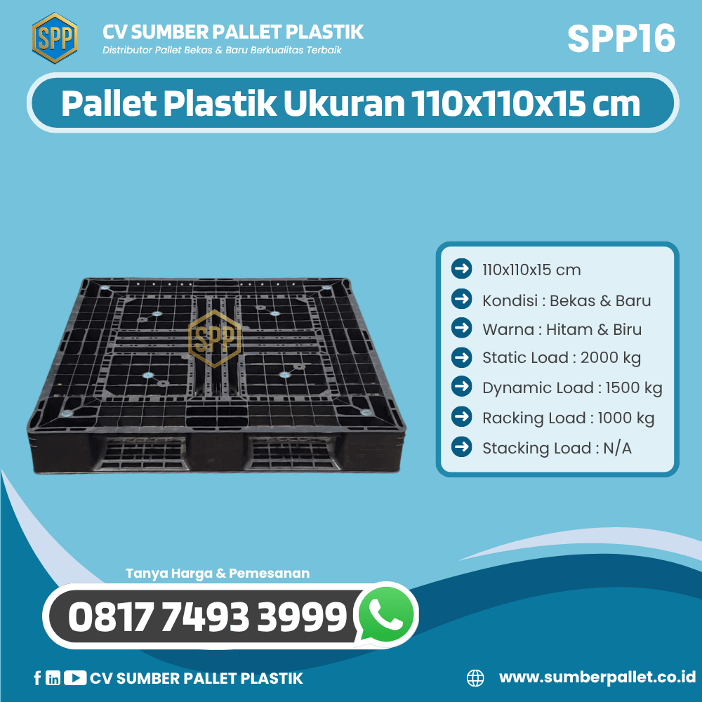 Jua Pallet Plastik Kuat & Tahan Lama - CV Sumber Pallet Plastik